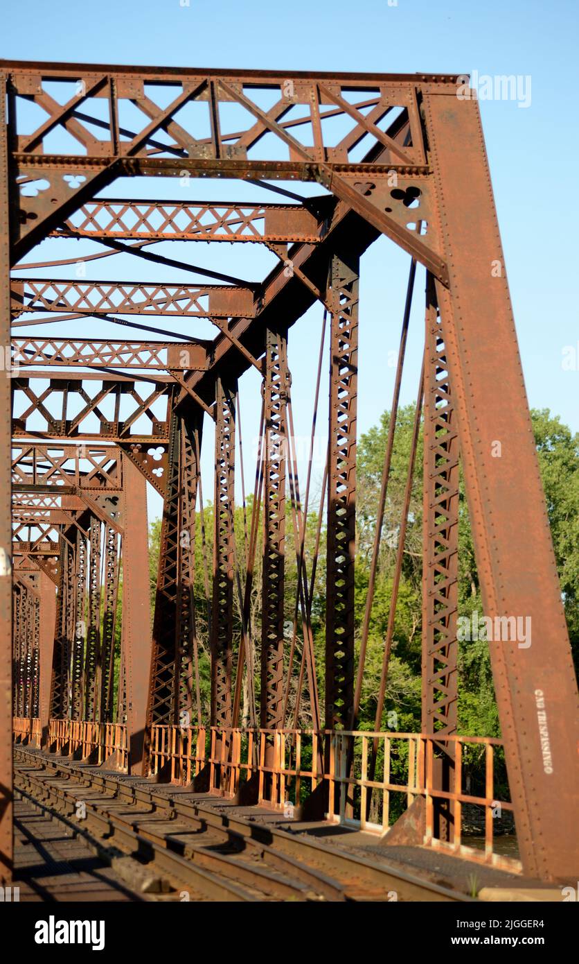 Old Rustic Iron Railroad Bridge Stock Photo - Alamy