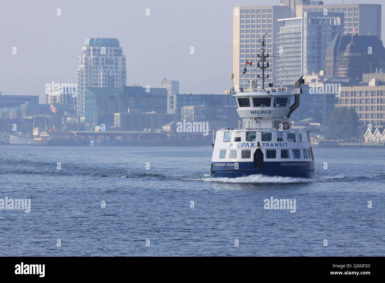 Halifax harbour during summer with ferries and war ships Stock Photo ...