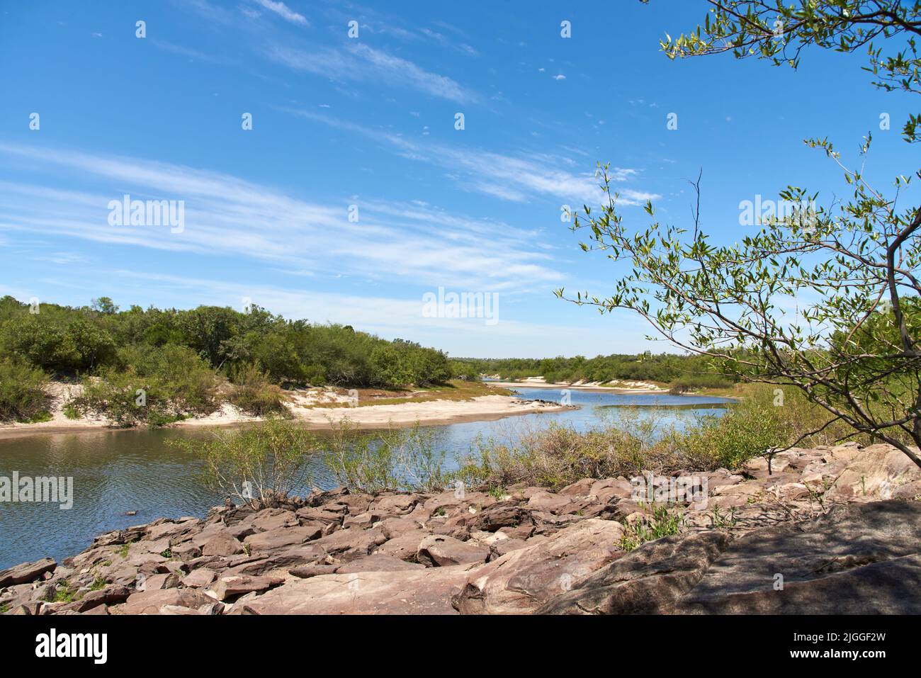 Summer landscape in El Palmar National Park, in Entre Rios, Argentina ...