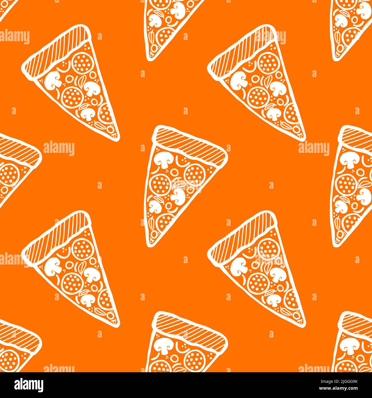 Cartoon pizza seamless food menu pattern for fabrics and wrapping paper ...
