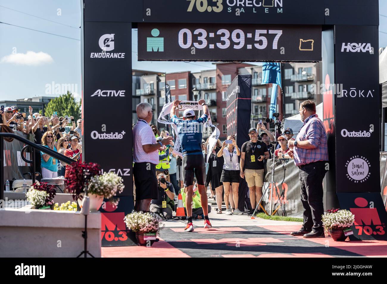 July 10, 2022, Salem, Oregon, USA: JUSTIN METZLER celebrates his ...