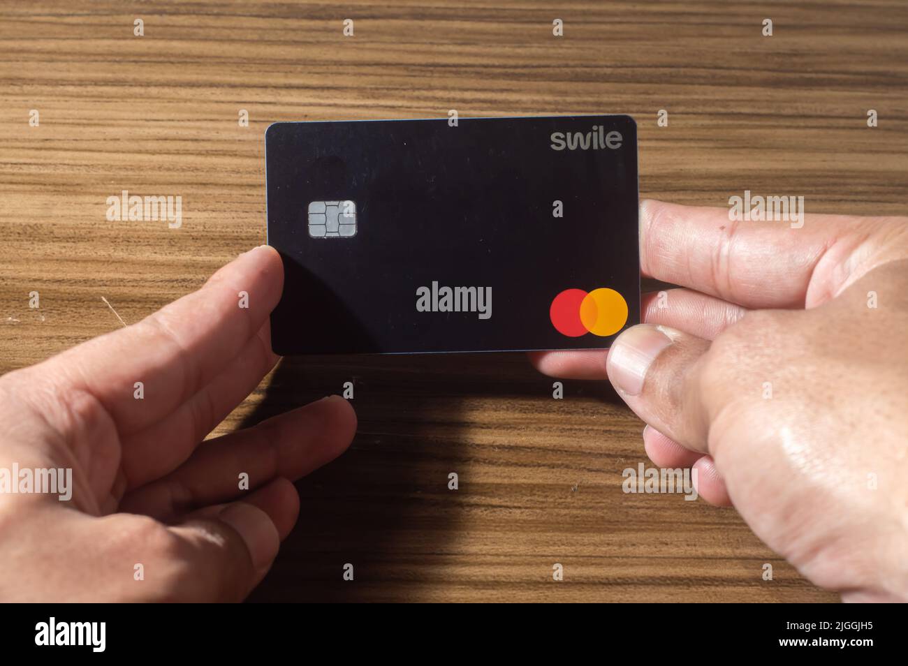 Campinas-sp,Brazil-July 10,2022 : swile card with master card flag, on ...