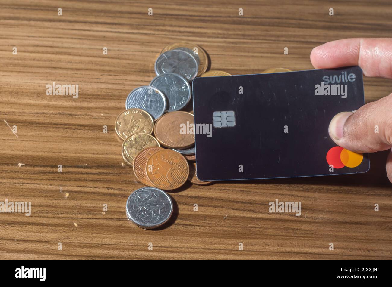 Campinas-sp,Brazil-July 10,2022 : swile card with master card flag, on ...