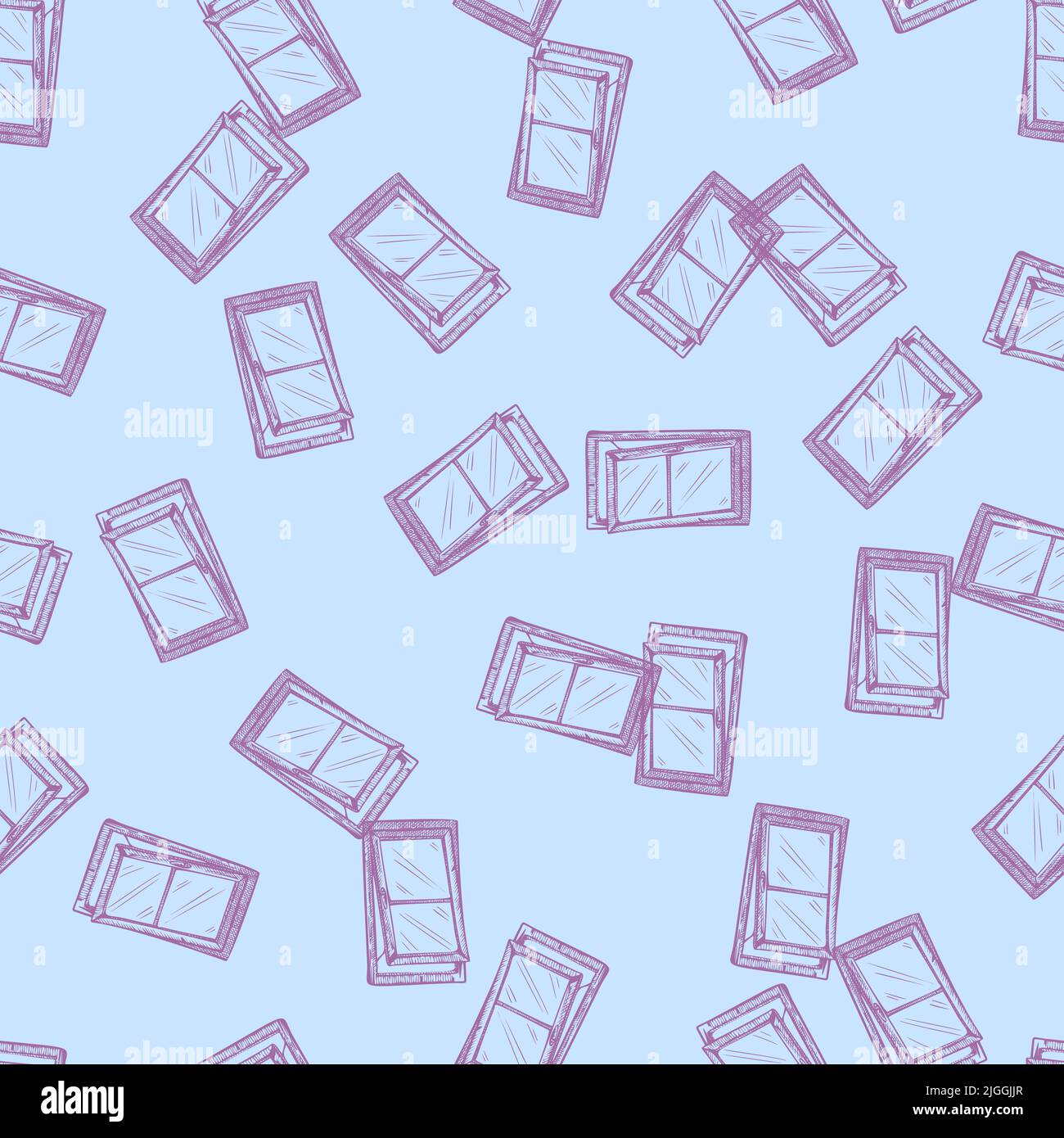 Windows lean forward engraved seamless pattern. Retro frame glass ...