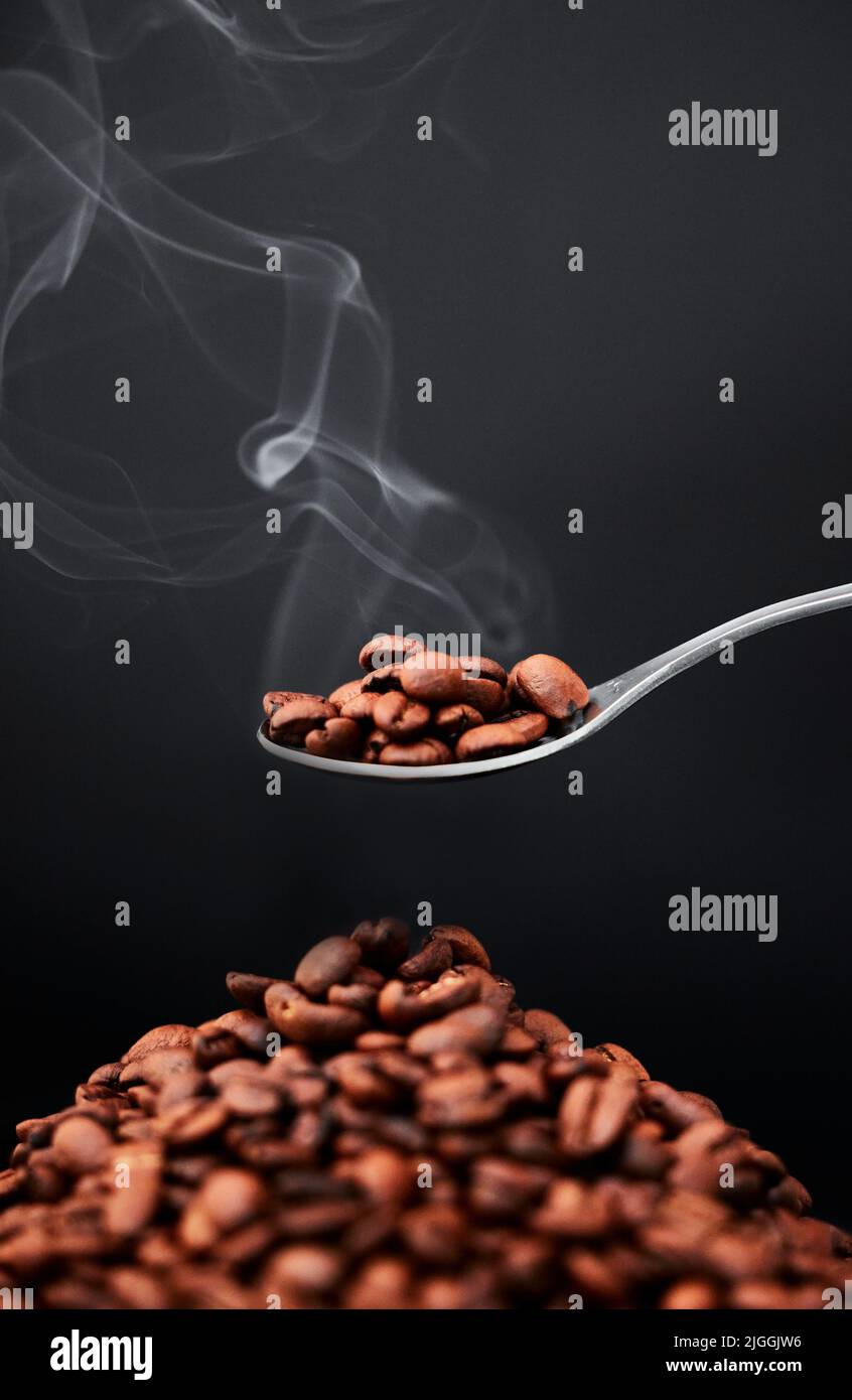 Youll be back for another cup. Still life shot of coffee beans against ...