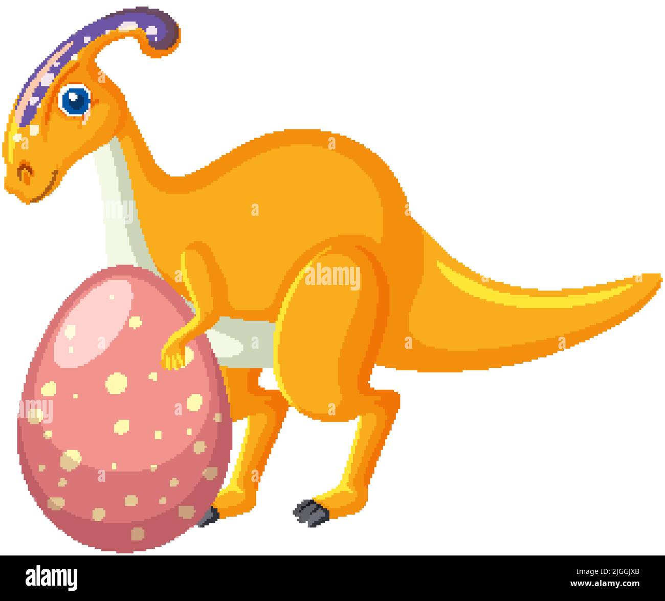 Cute Parasaurolophus Dinosaur Cartoon illustration Stock Vector Image ...