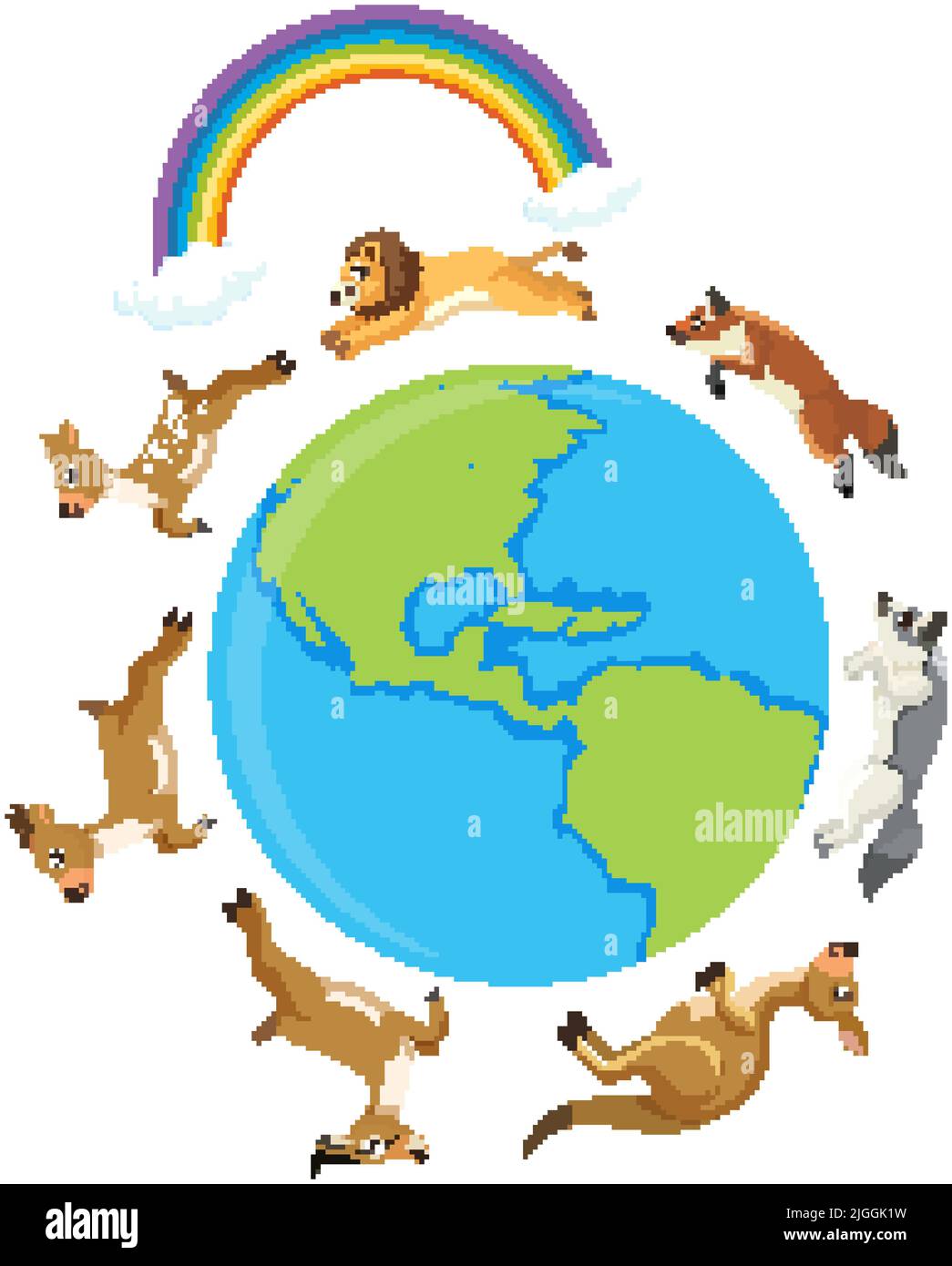 Wild animals around the world illustration Stock Vector Image & Art - Alamy