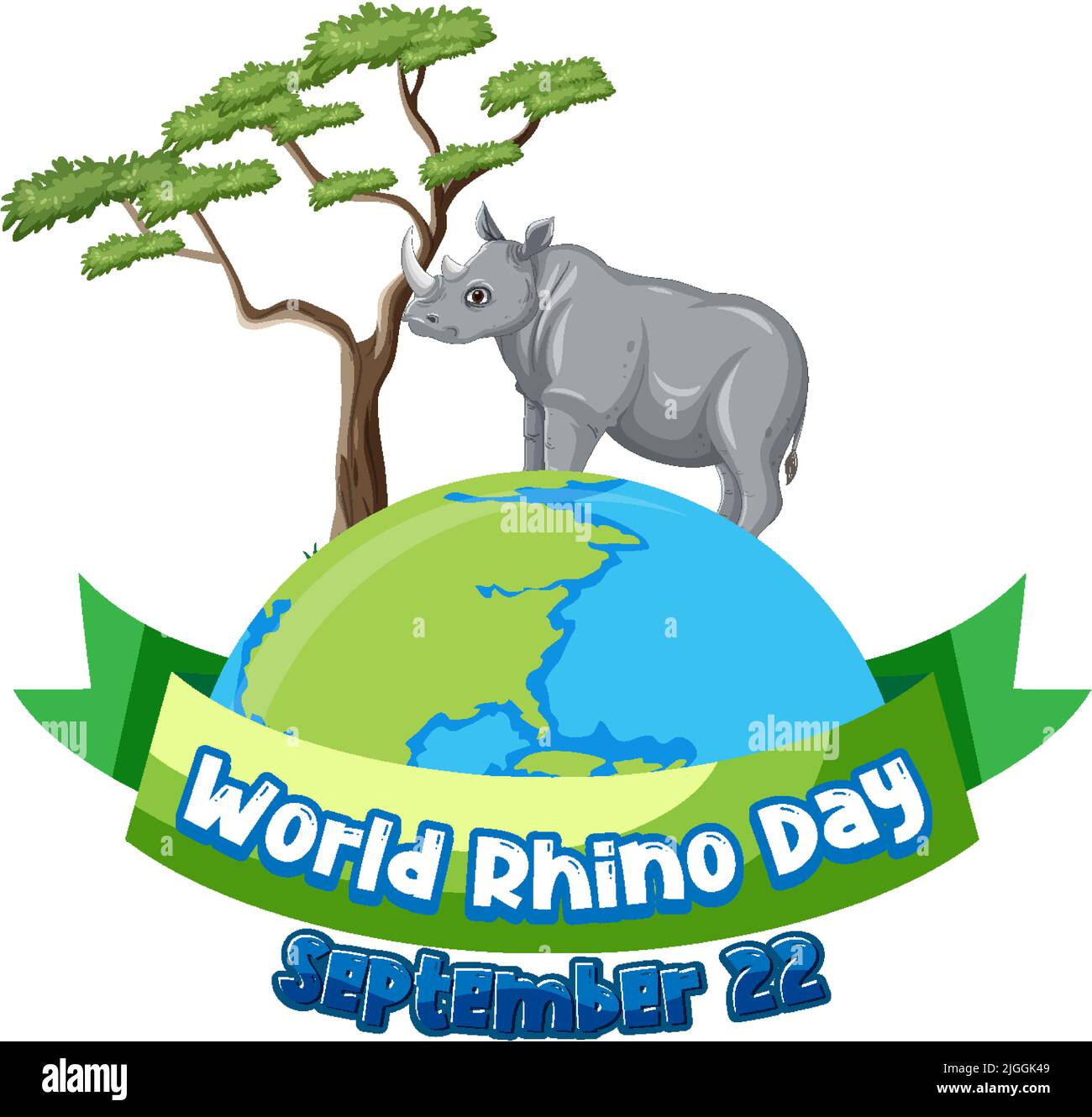 World Rhino Day September 22 illustration Stock Vector Image & Art - Alamy