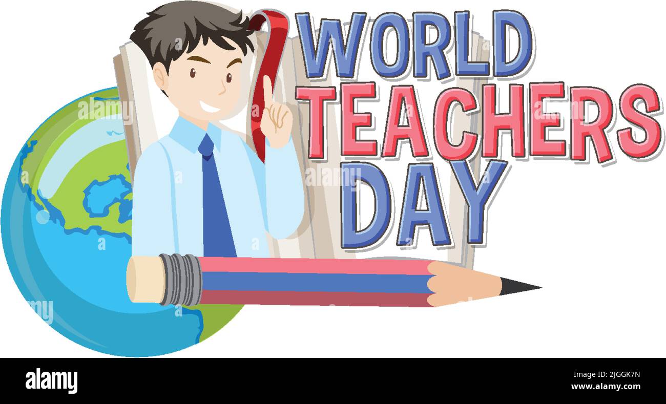 World Teacher's Day Logo Banner Design illustration Stock Vector Image ...
