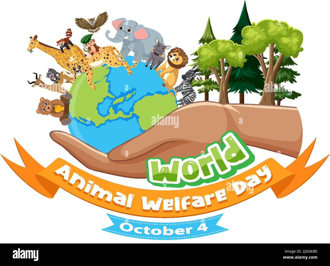 World Animal Welfare Day October 4 illustration Stock Vector Image ...