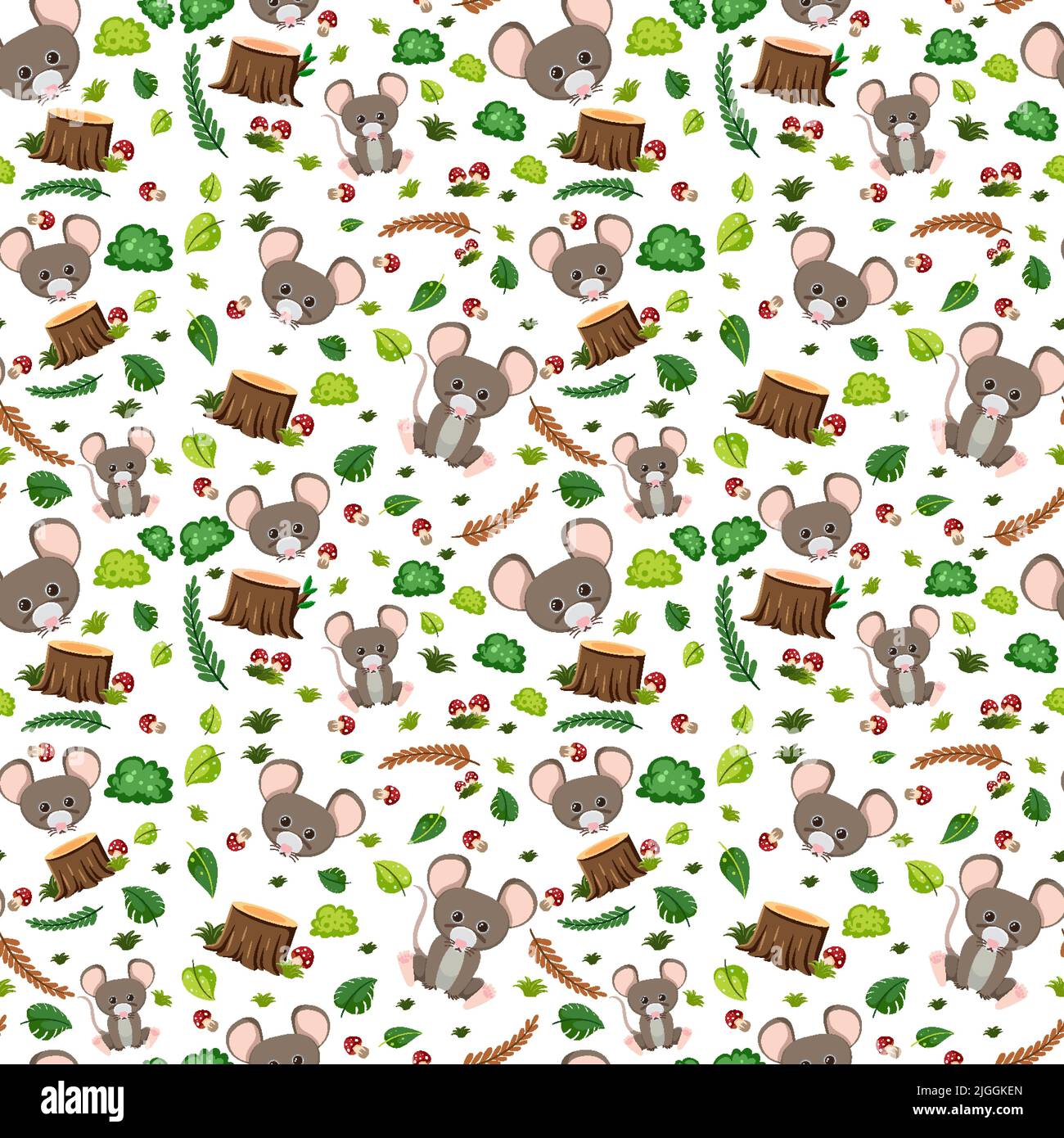 Cute mouse seamless pattern illustration Stock Vector Image & Art - Alamy