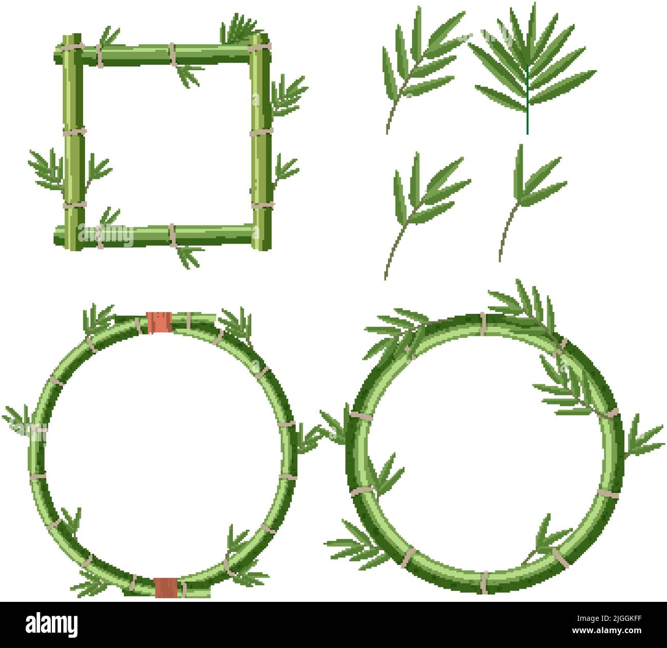 Bamboo frame in different shapes illustration Stock Vector Image & Art ...