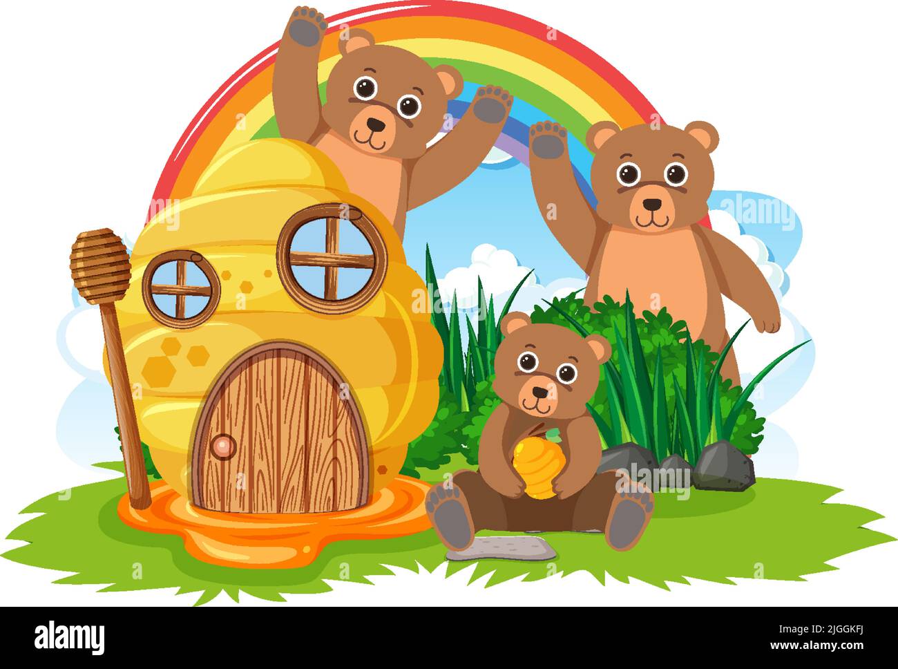 Three bears illustration hi-res stock photography and images - Alamy