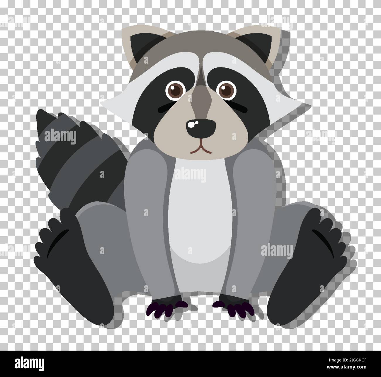 Cute raccoon in flat cartoon style illustration Stock Vector Image ...