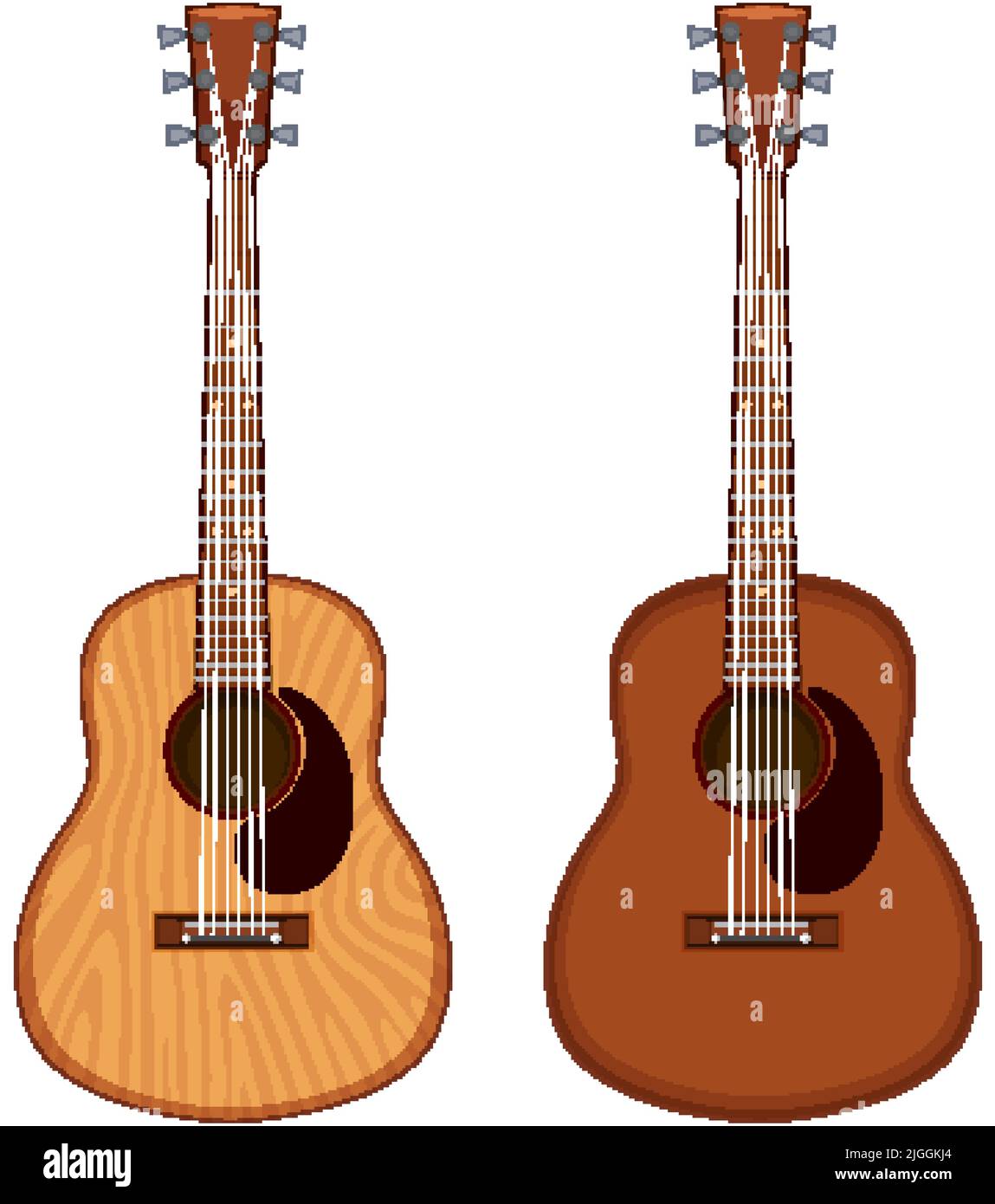 Acoustic guitar isolated on white background illustration Stock Vector ...