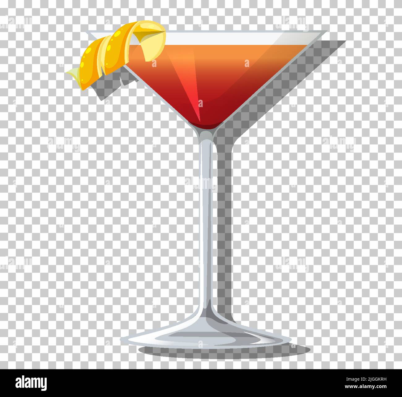 Martinez cocktail in glass illustration Stock Vector Image & Art - Alamy