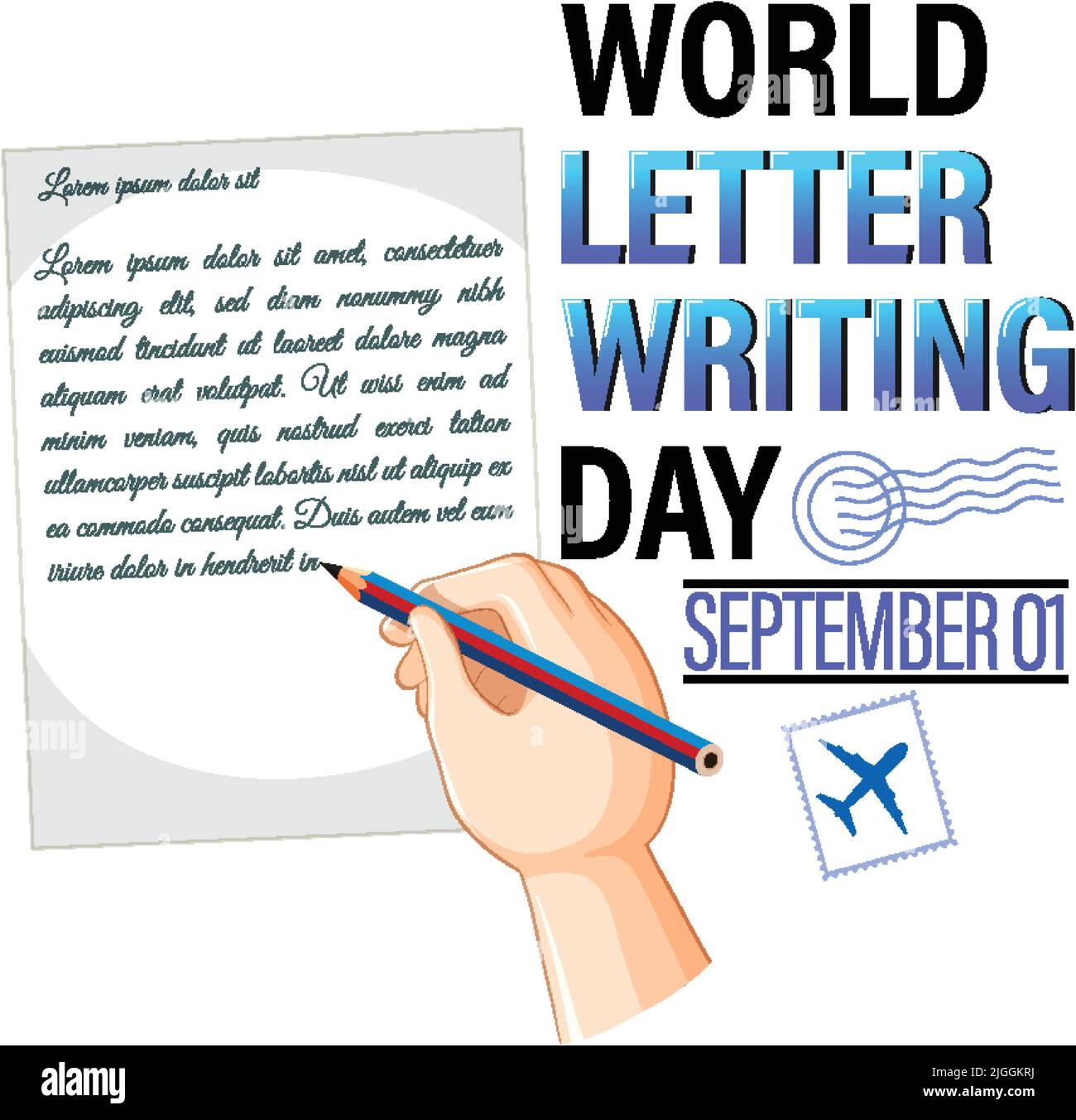 World Letter Writing Day Poster Design illustration Stock Vector Image ...
