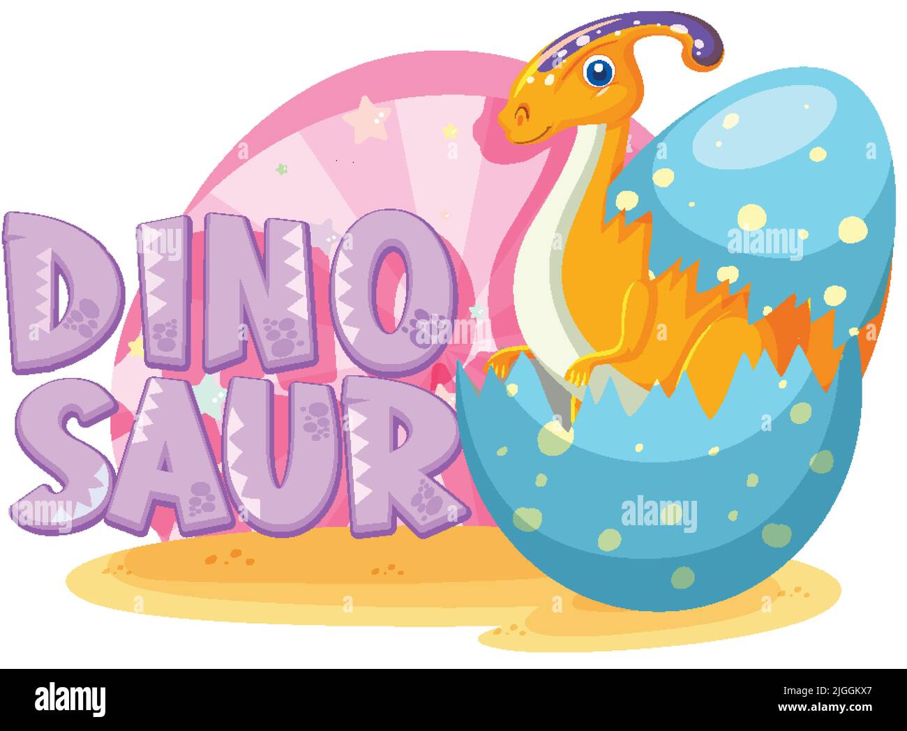 Cute dinosaur in cracked egg illustration Stock Vector Image & Art - Alamy