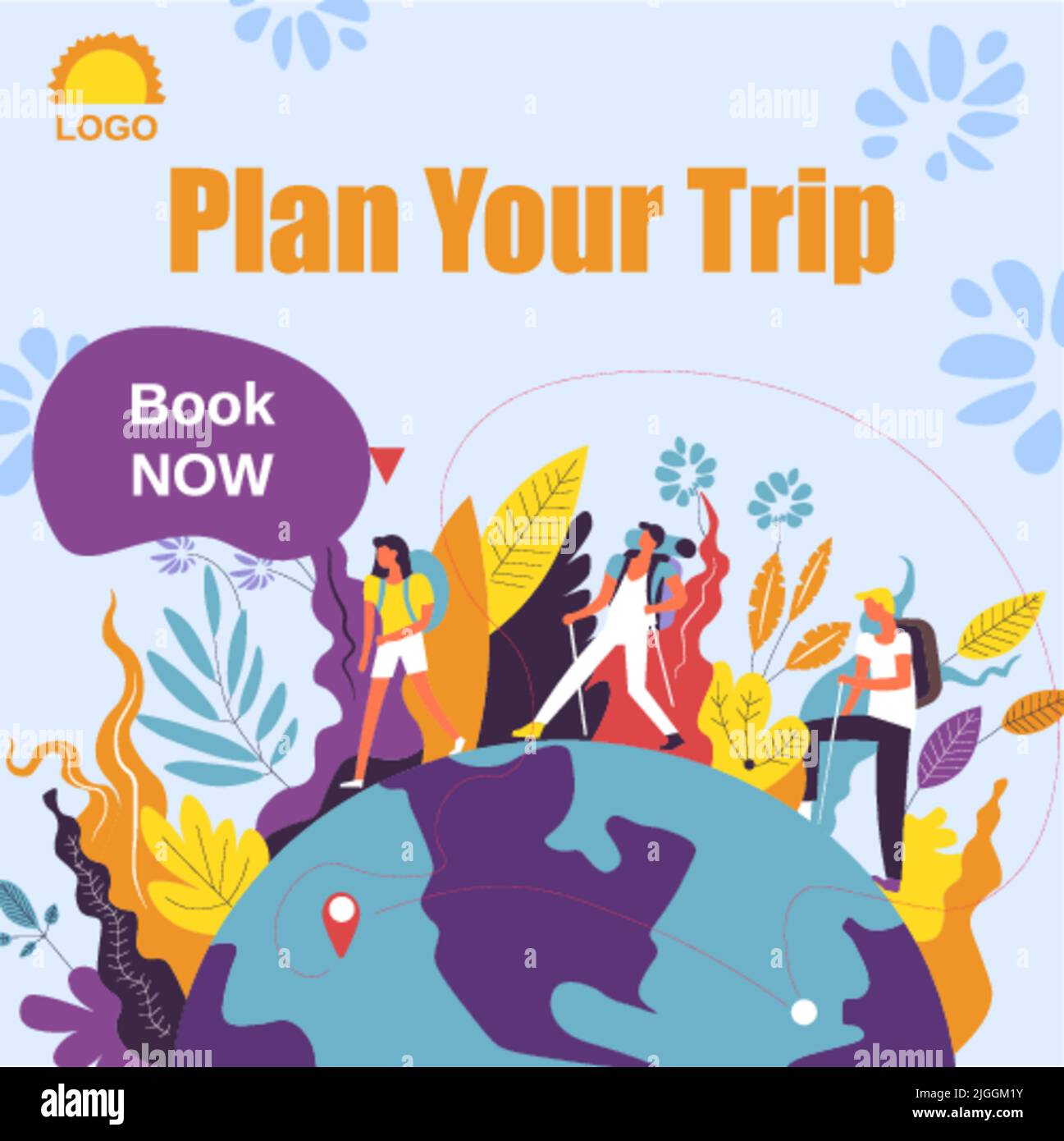 Plan your trip, book now travel agencies tour Stock Vector Image & Art ...