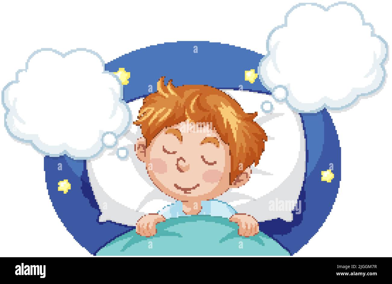 Cute boy sleeping clipart illustration Stock Vector Image & Art - Alamy