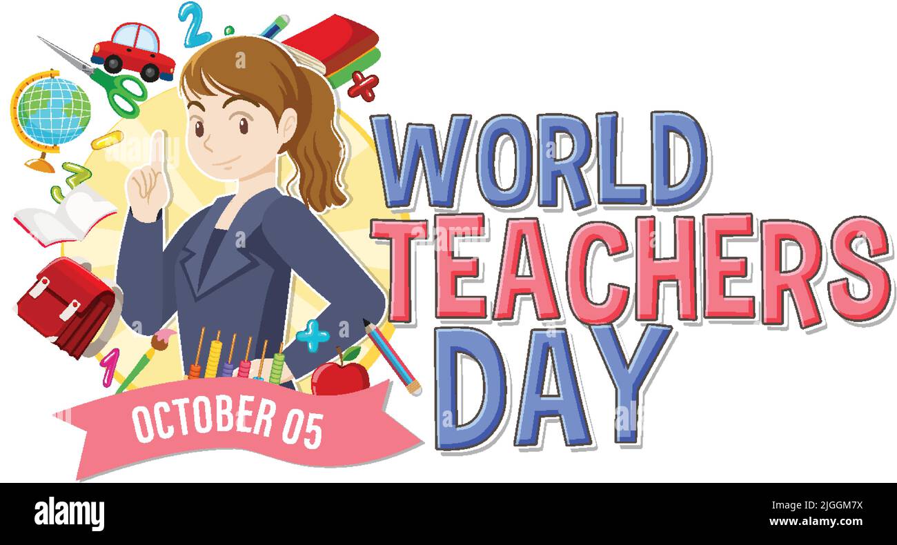 World Teacher's Day Logo Banner Design illustration Stock Vector Image ...