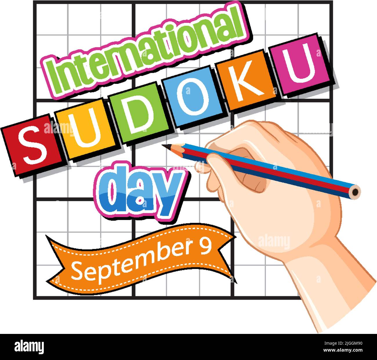 International Sudoku Day September 9 illustration Stock Vector Image ...