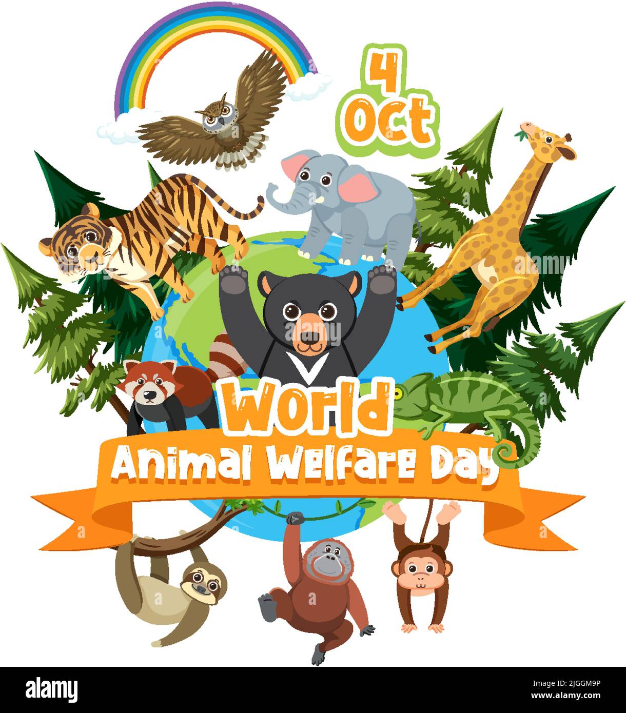 World Animal Welfare Day October 4 illustration Stock Vector Image ...