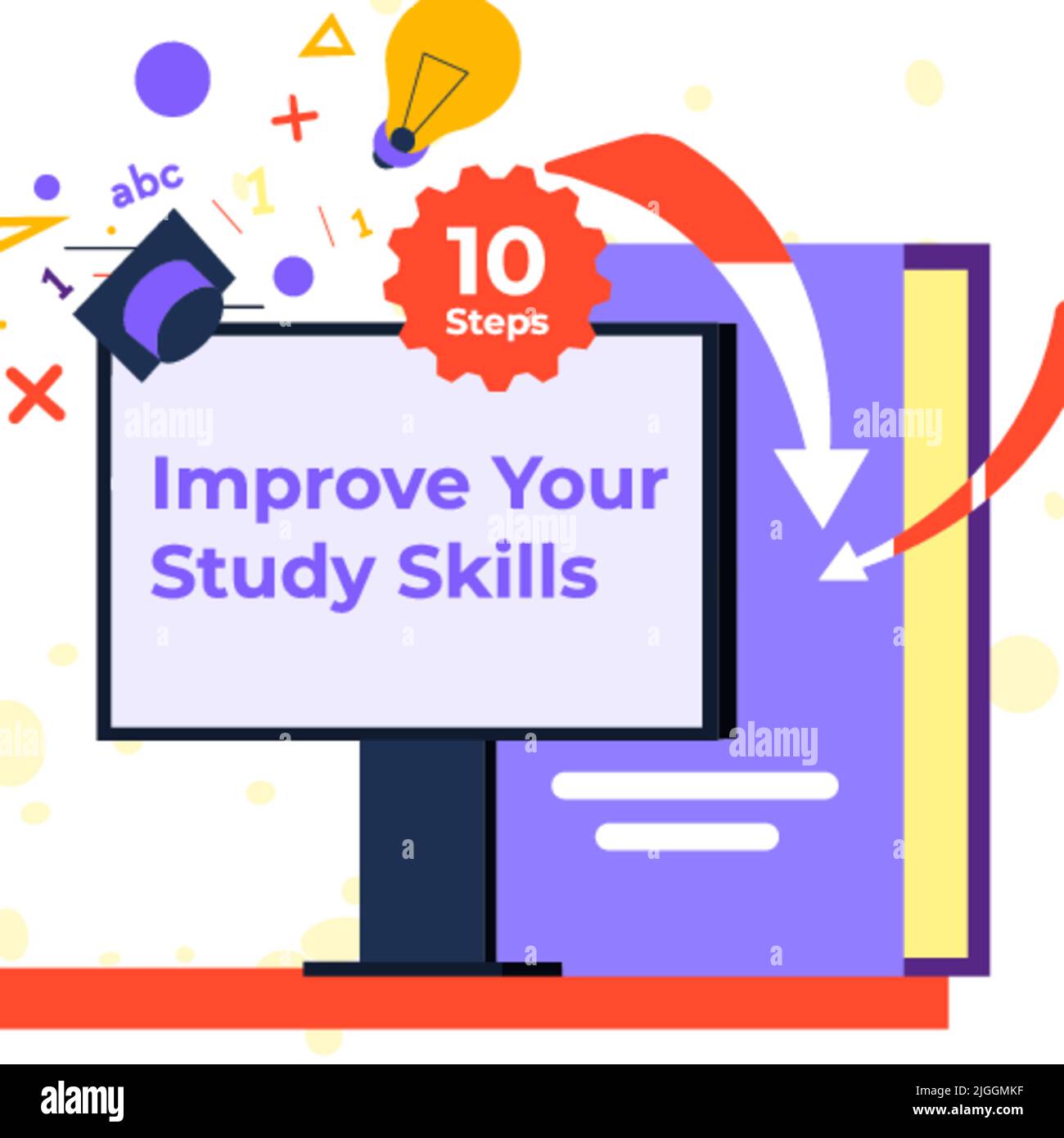 Improve your study skills, online course education Stock Vector Image ...