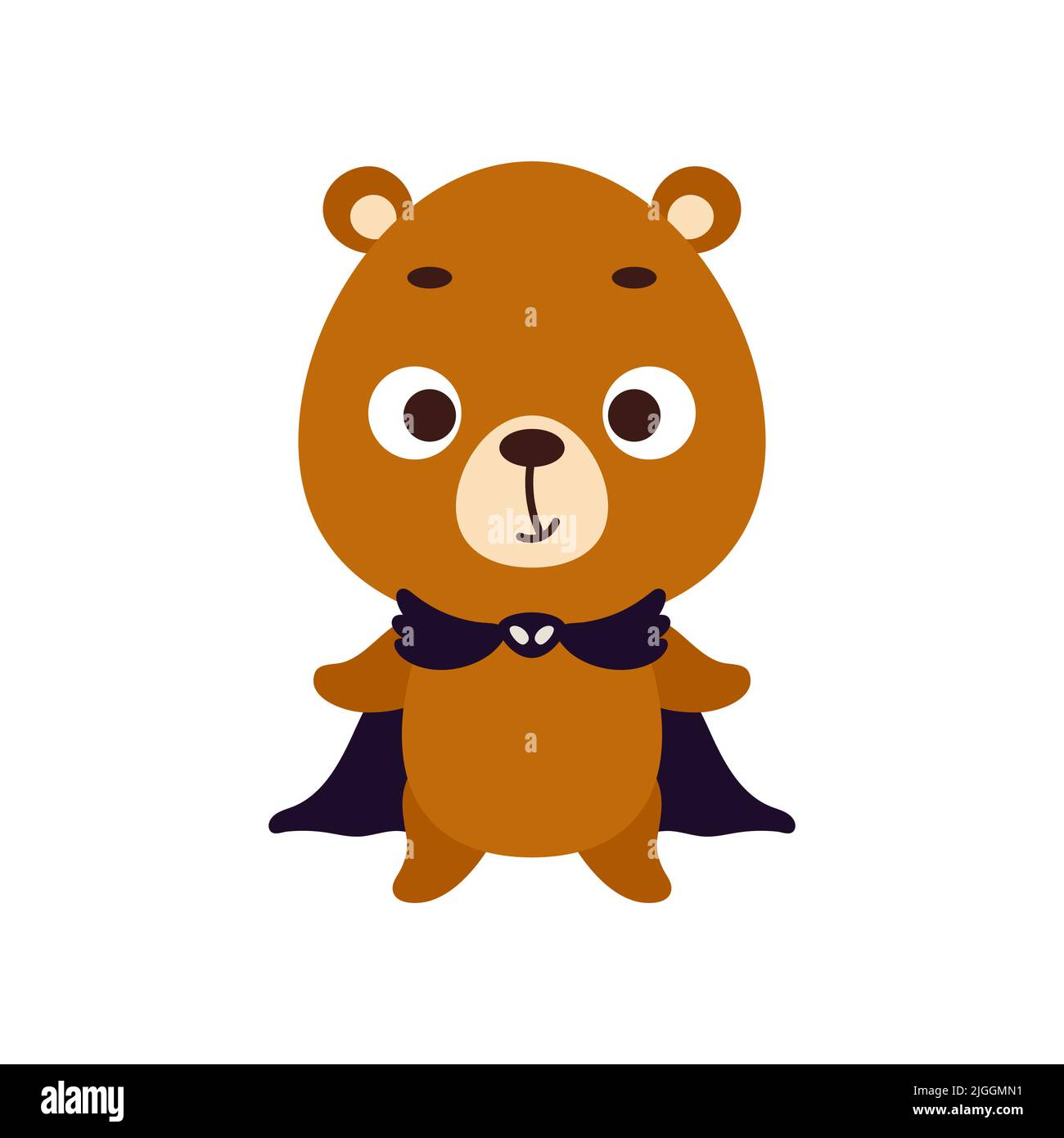 Cute little Halloween bear in a wizard costume. Cartoon animal ...