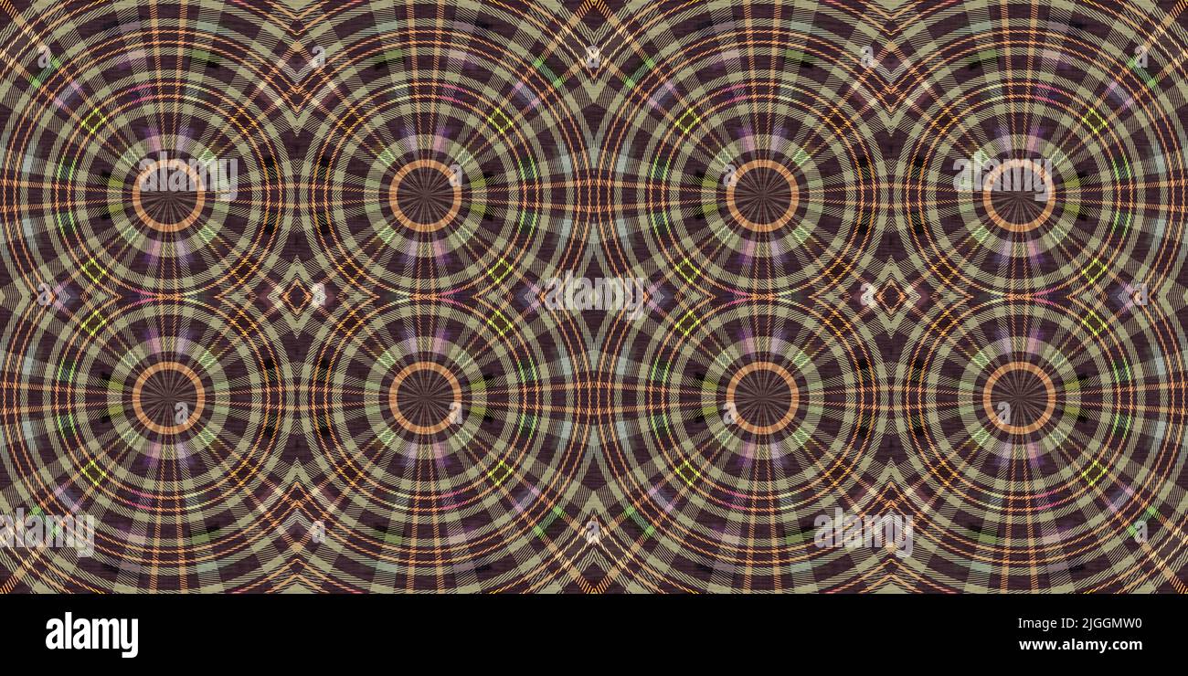 Earthy colours retro sixties geometric seamless border pattern in ...