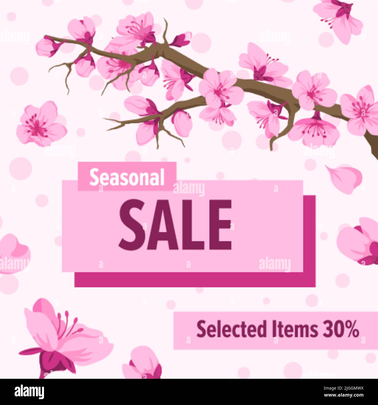 Seasonal sale, promotional banner for shop store Stock Vector Image ...