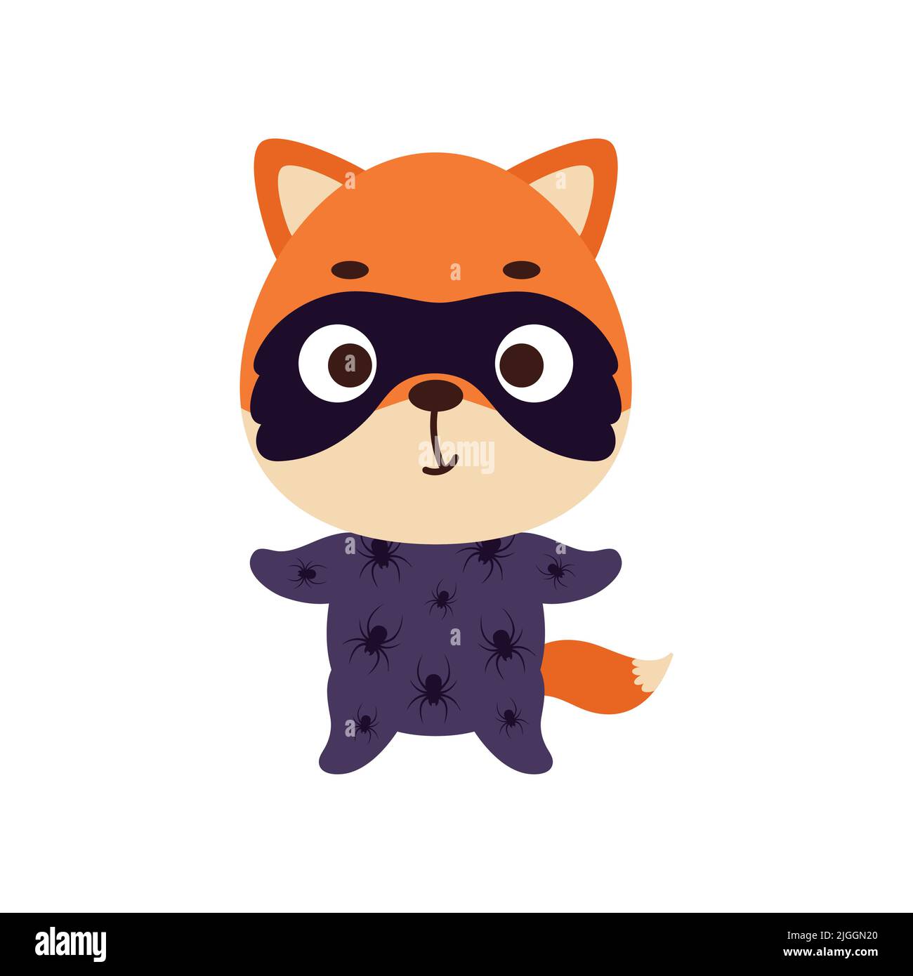 Cute little fox in a Halloween costume. Cartoon animal character for ...