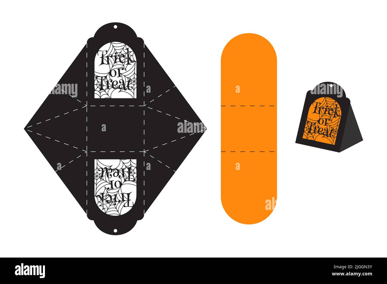 Happy Halloween treat box. Gift party favor box for sweets, candies, small presents, bakery ...