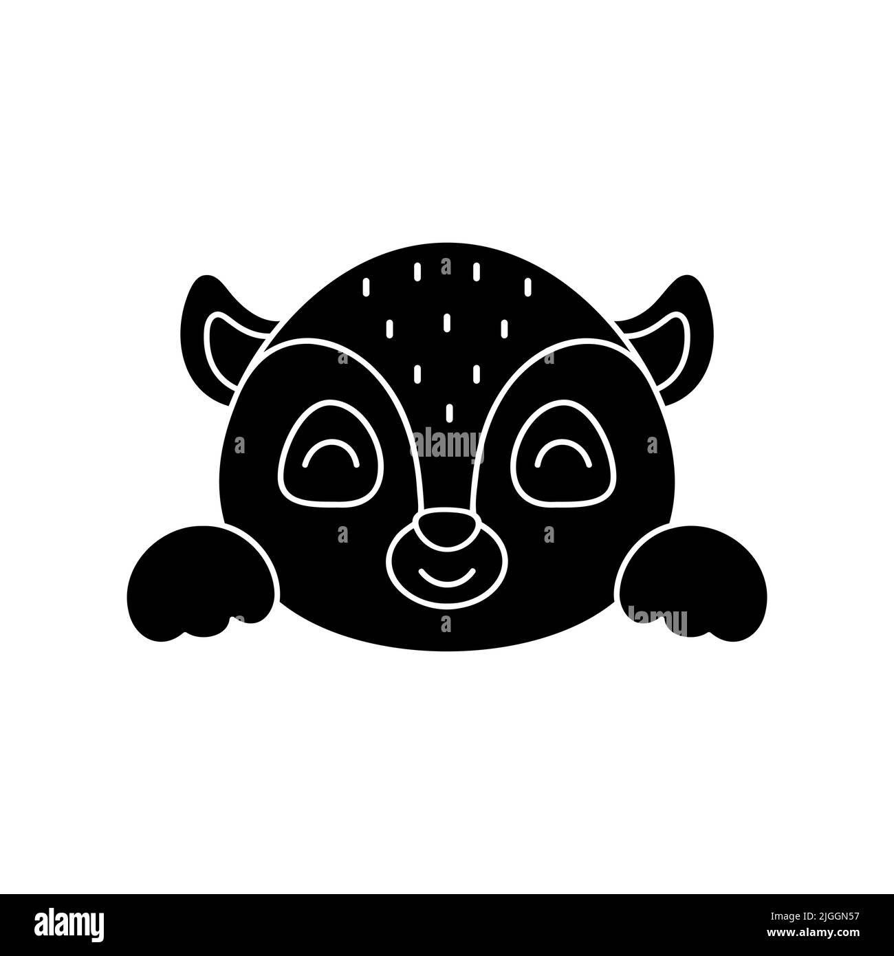 Cute Scandinavian lemur head. Animal face for kids t-shirts, wear ...