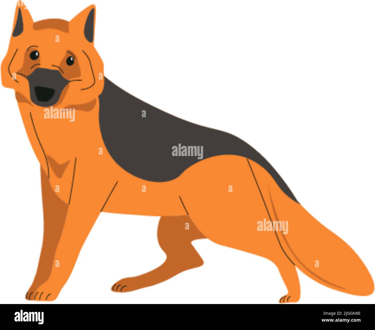 German Shepherd animal breed, canine dog pets Stock Vector Image & Art ...