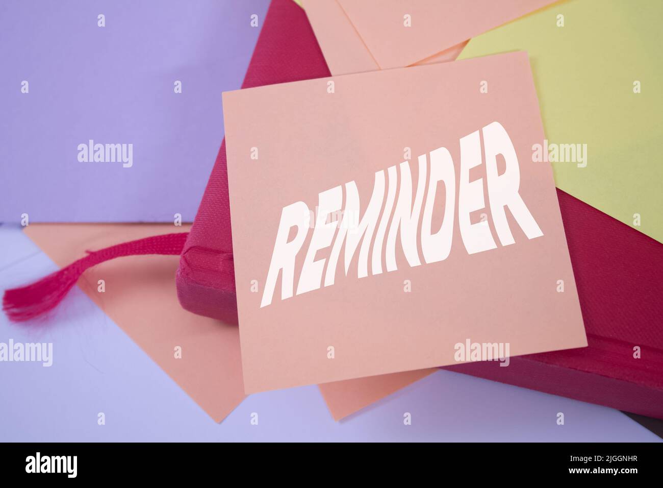 Reminder. Text on adhesive note paper. Event, celebration reminder ...