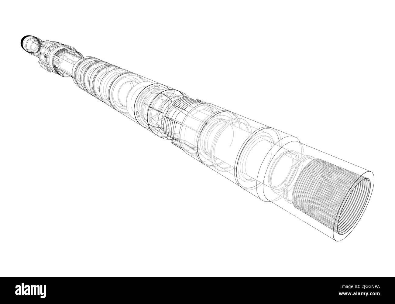 Outline drawing or sketch of cylindrical device Stock Vector Image ...