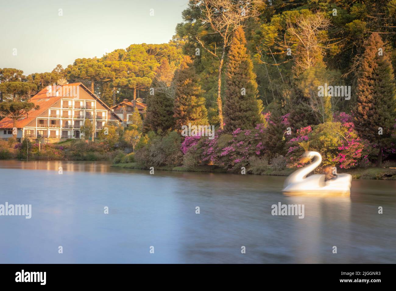 Lago Negro Black Lake with Swan Pedal Boat - Gramado, Rio Grande do Sul ...
