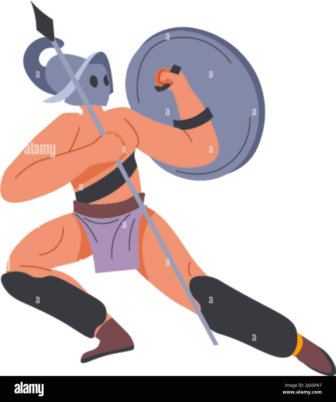 Roman gladiator or spartan soldier, warrior vector Stock Vector Image ...