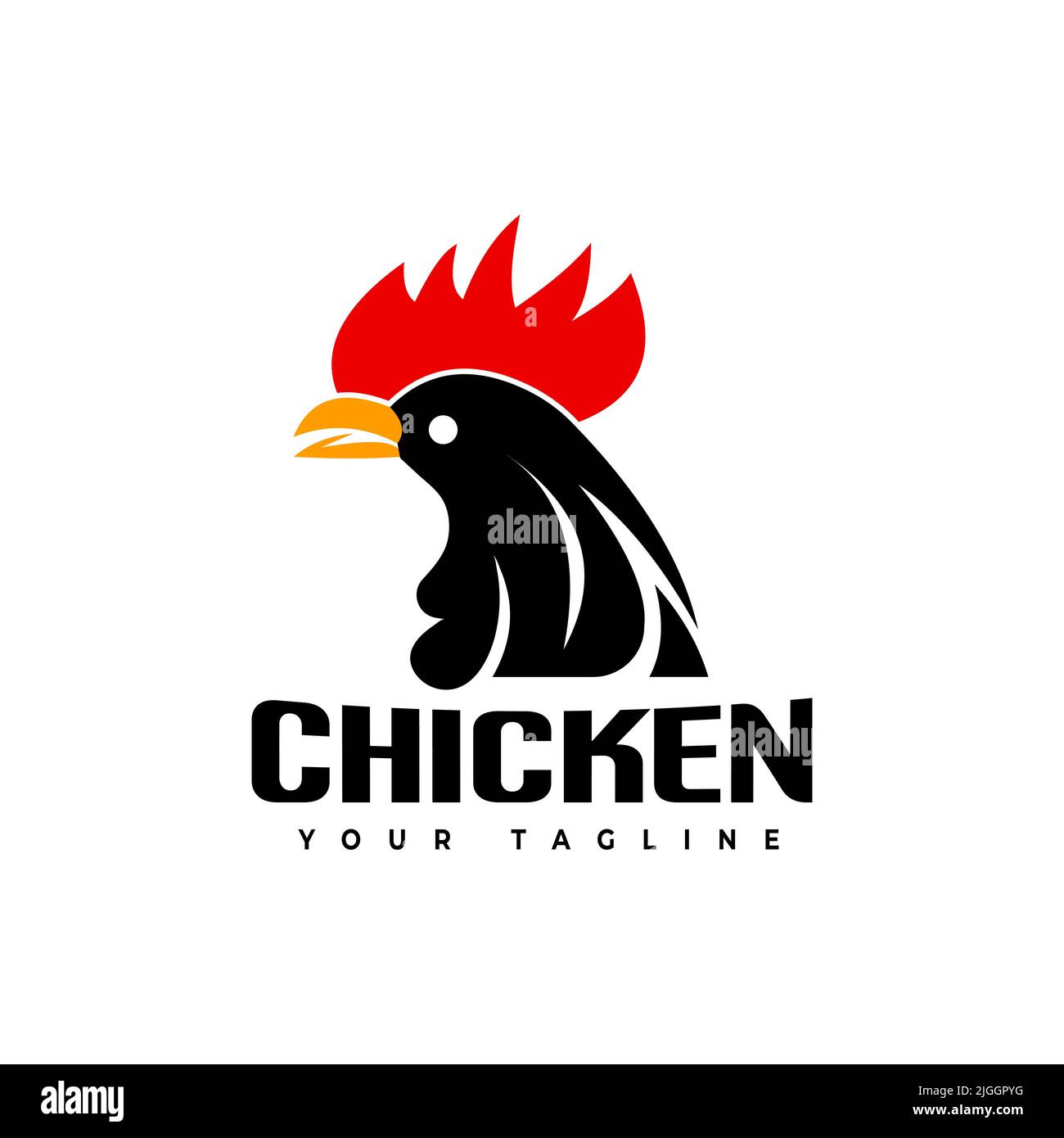 Chicken head logo illustration fast food restaurant app icon vector ...