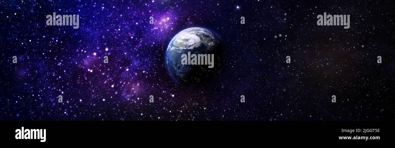 Earth and galaxies in space. Science fiction art Stock Photo - Alamy