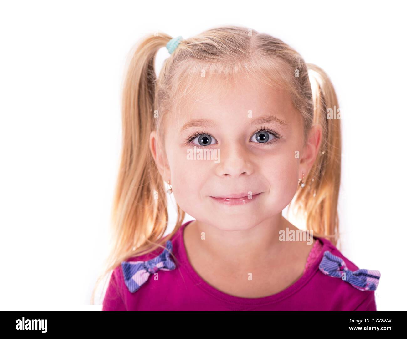 Concept happy and beauty kid . Portrait of a happy smiling child girl ...