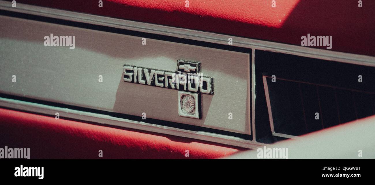 Vintage Chevy Silverado Pickup Badge Stock Photo - Alamy