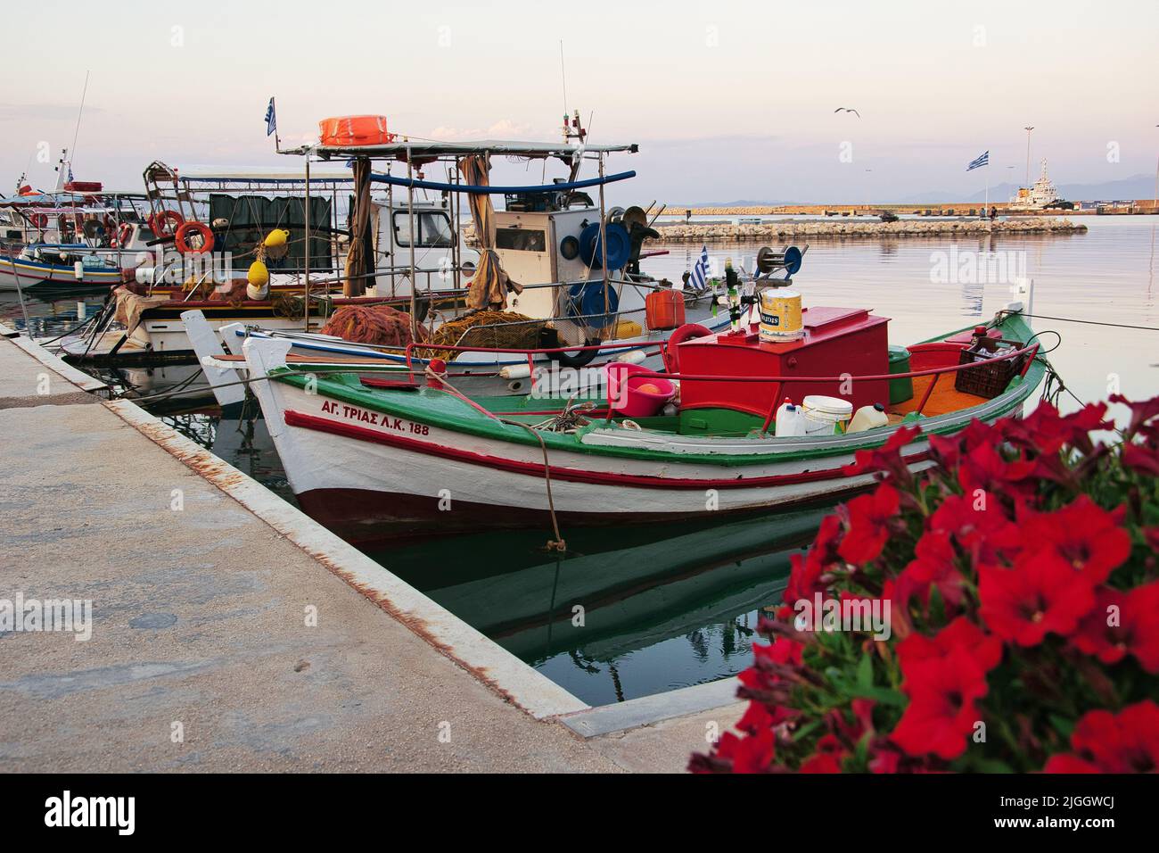 beautiful beach village with traditional taverns. Katakolo, Greece Get ...