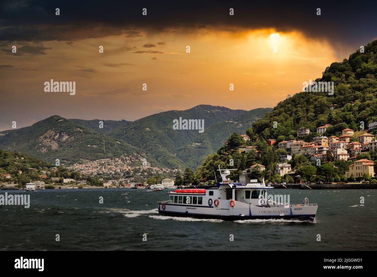 Lake Como seen from the harbor of Como Stock Photo - Alamy