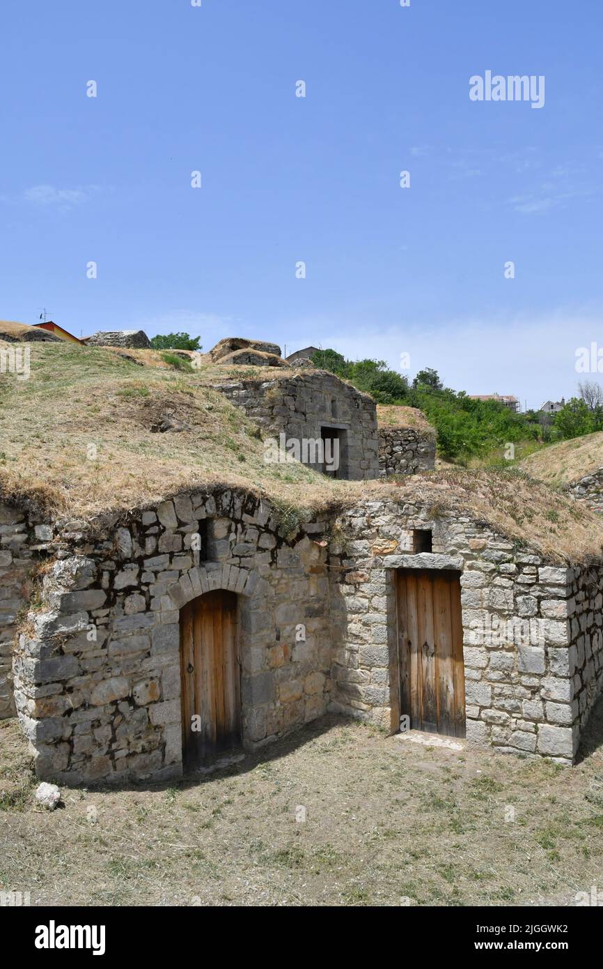 Ancient rural buildings for the production of wine, called "Palmenti ...