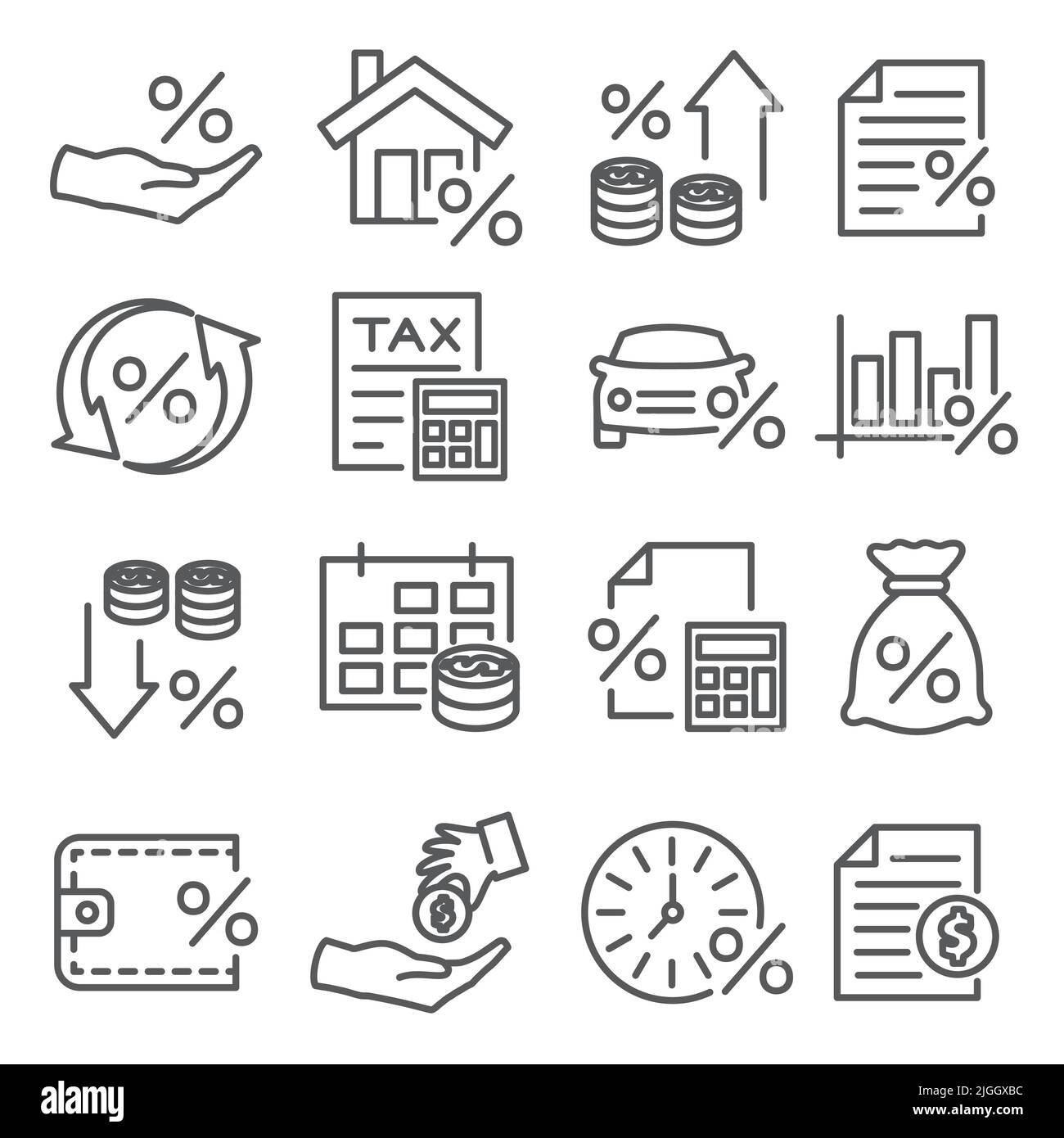 Tax line icons set on white background Stock Vector Image & Art - Alamy