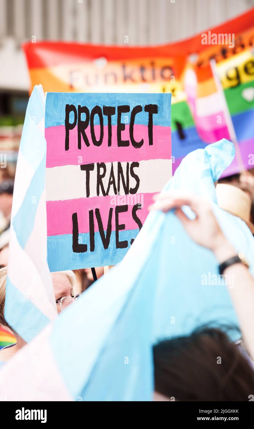 Gay pride march placard hi-res stock photography and images - Alamy