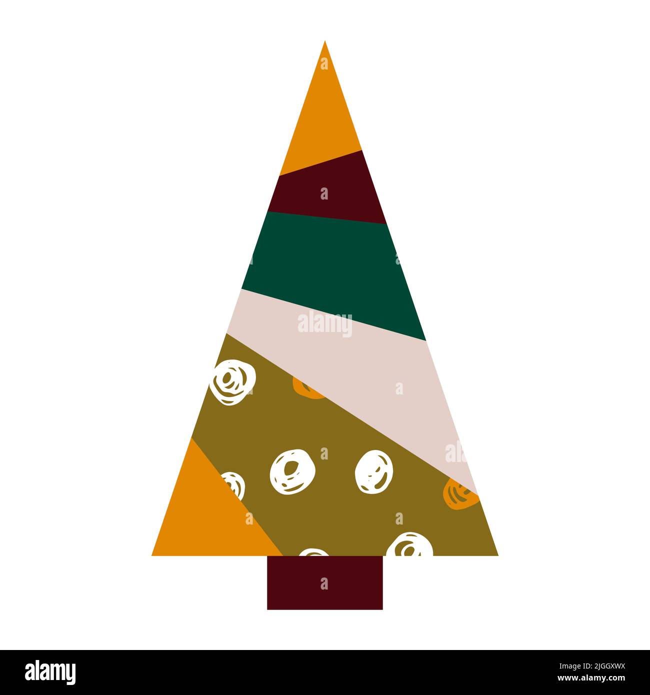 Vector cartoon triangular Christmas tree. Geometric fir tree isolated ...