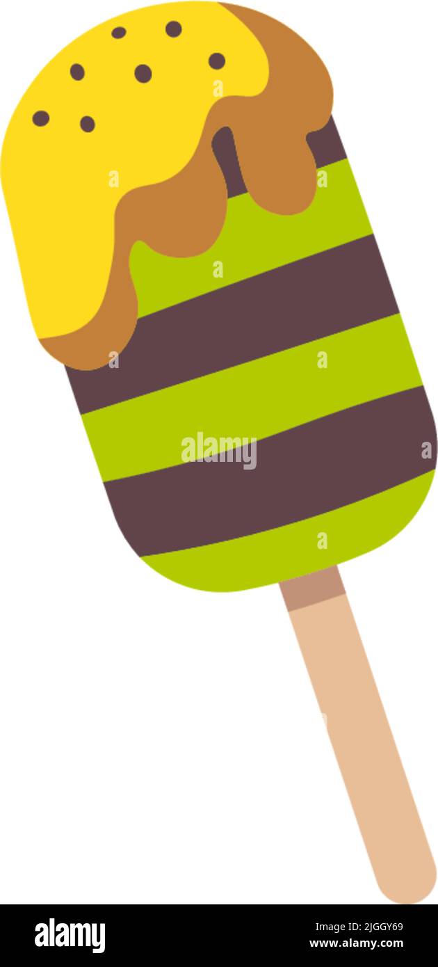 Chocolate ice cream with topping, stick dessert Stock Vector Image ...